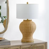 28 inch Tall Playa Ruinas Woven Rattan Table Lamp | Caron's Beach House
