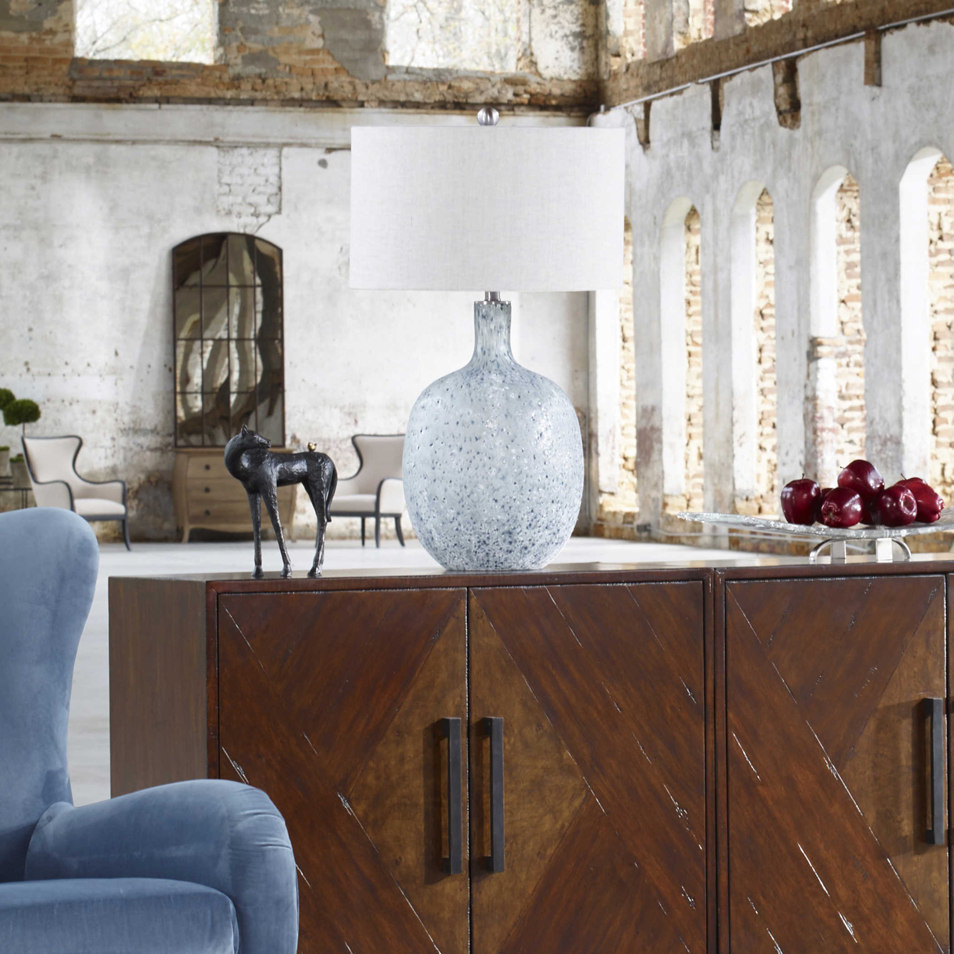 Aurora Sea Indigo Glass Lamp | Caron's Beach House