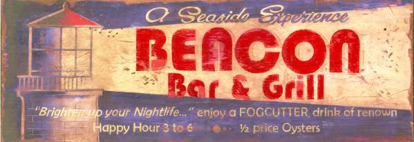 Beacon Light Bar and Grill Custom Sign - Personalized for Your Home