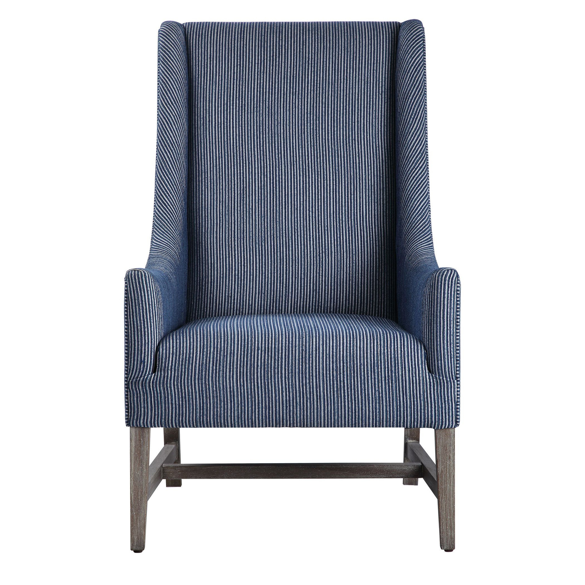 Sailor Striped Wingback Accent Chair | Caron's Beach House