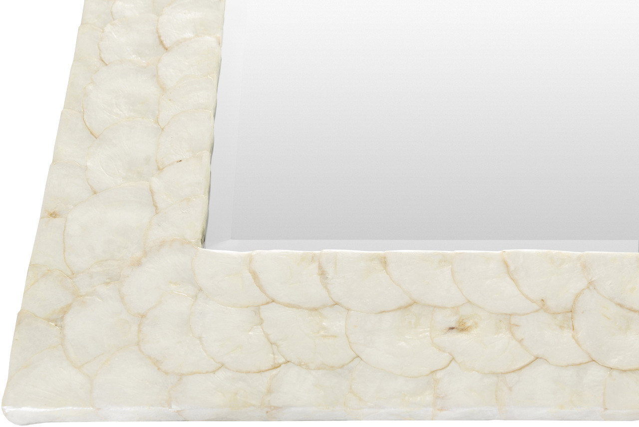 Large Capiz Shell Framed Mirror | Caron's Beach House