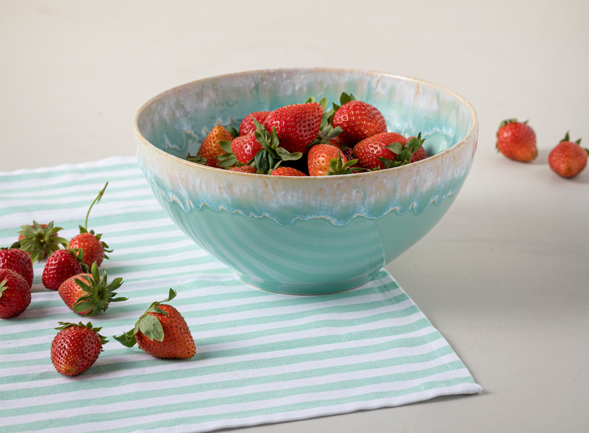 Taormina Aqua Deep Serving Bowl | Caron's Beach House