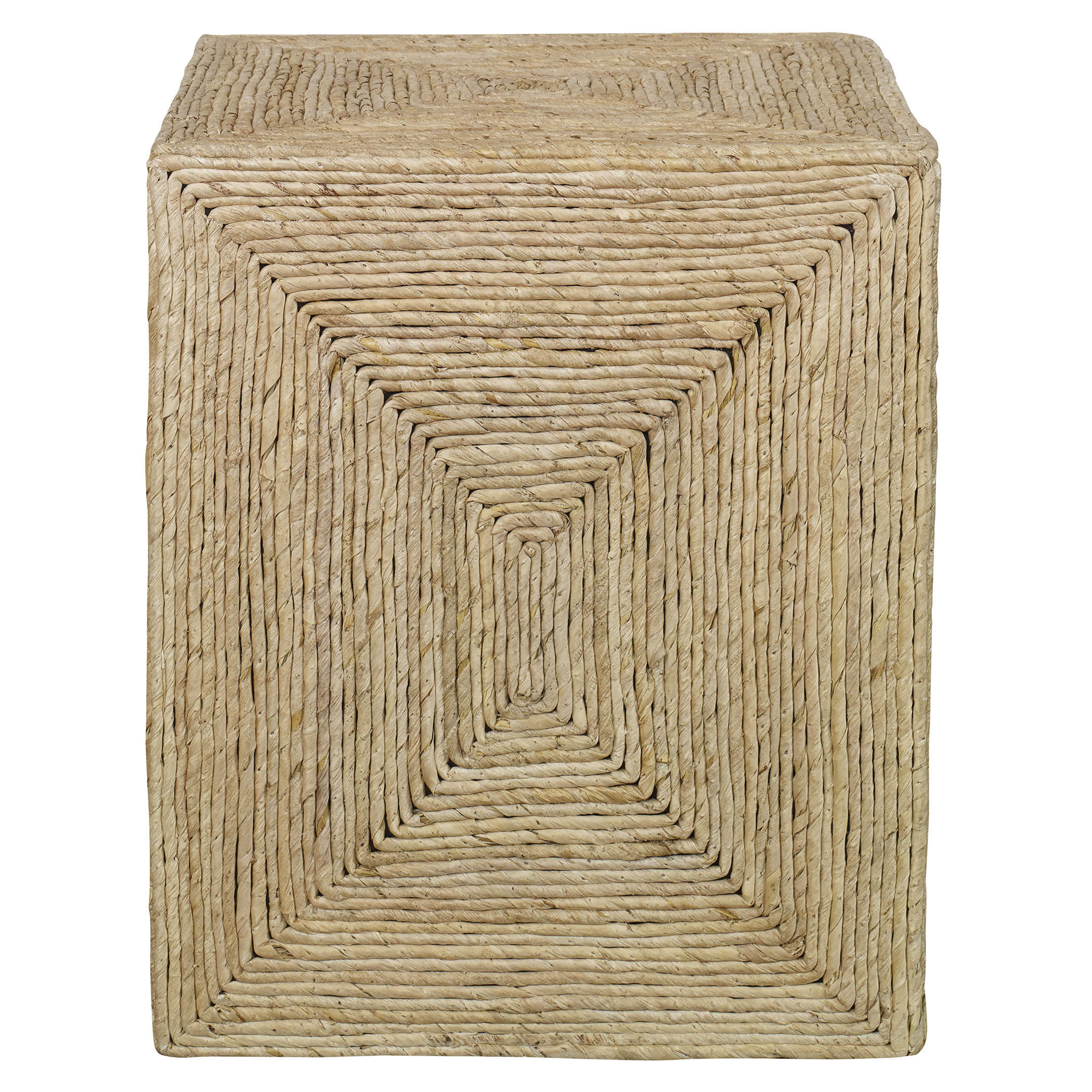 Aurora Woven Rattan Square Side Table | Caron's Beach House