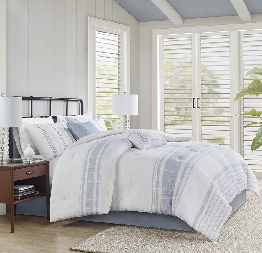 Sea Blue Mist Oversized King 6-Piece Comforter Set | Caron's Beach House