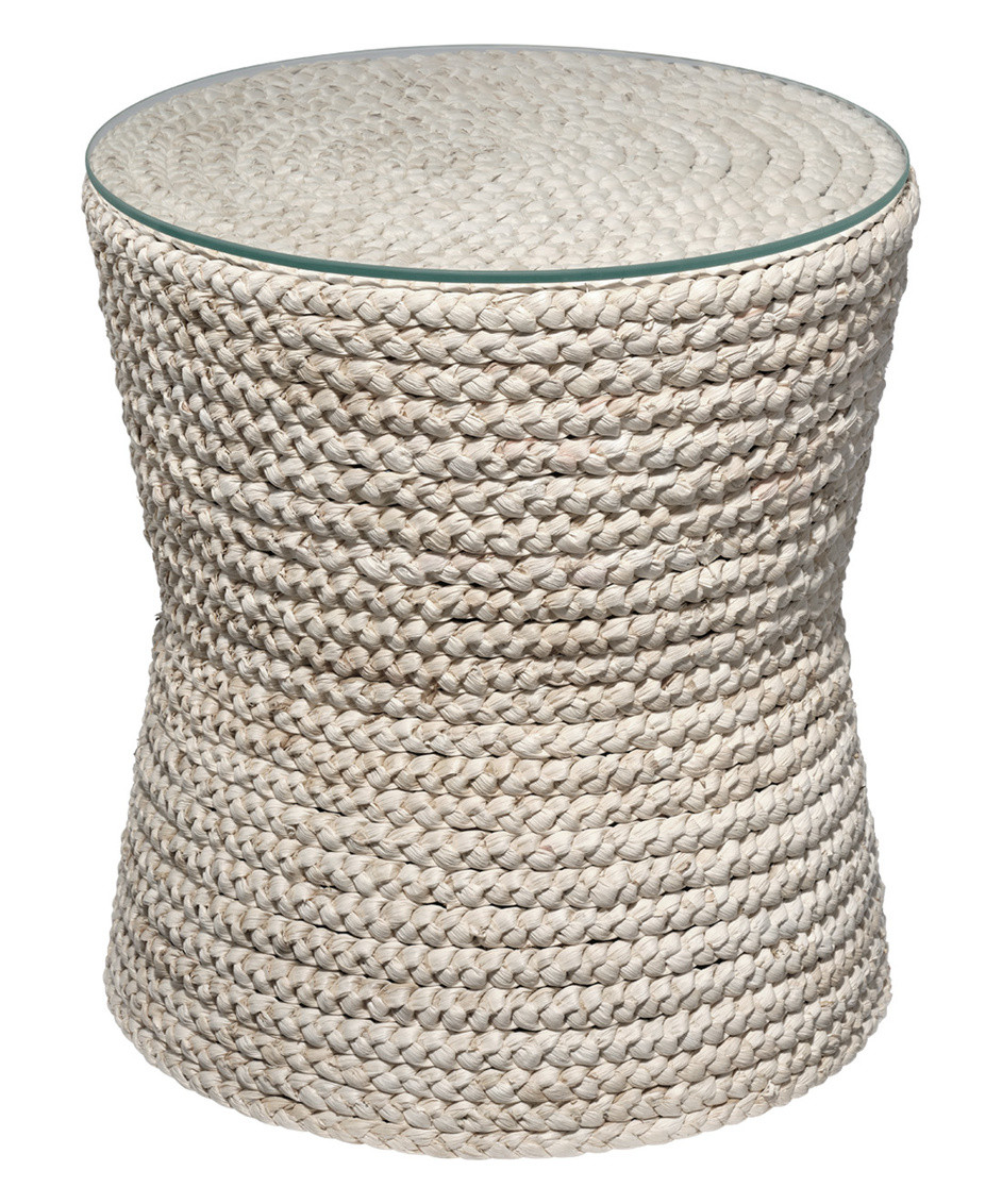 Sunhaven Beach Glass Topped Side Table - Coastal Chic at Caron's Beach ...