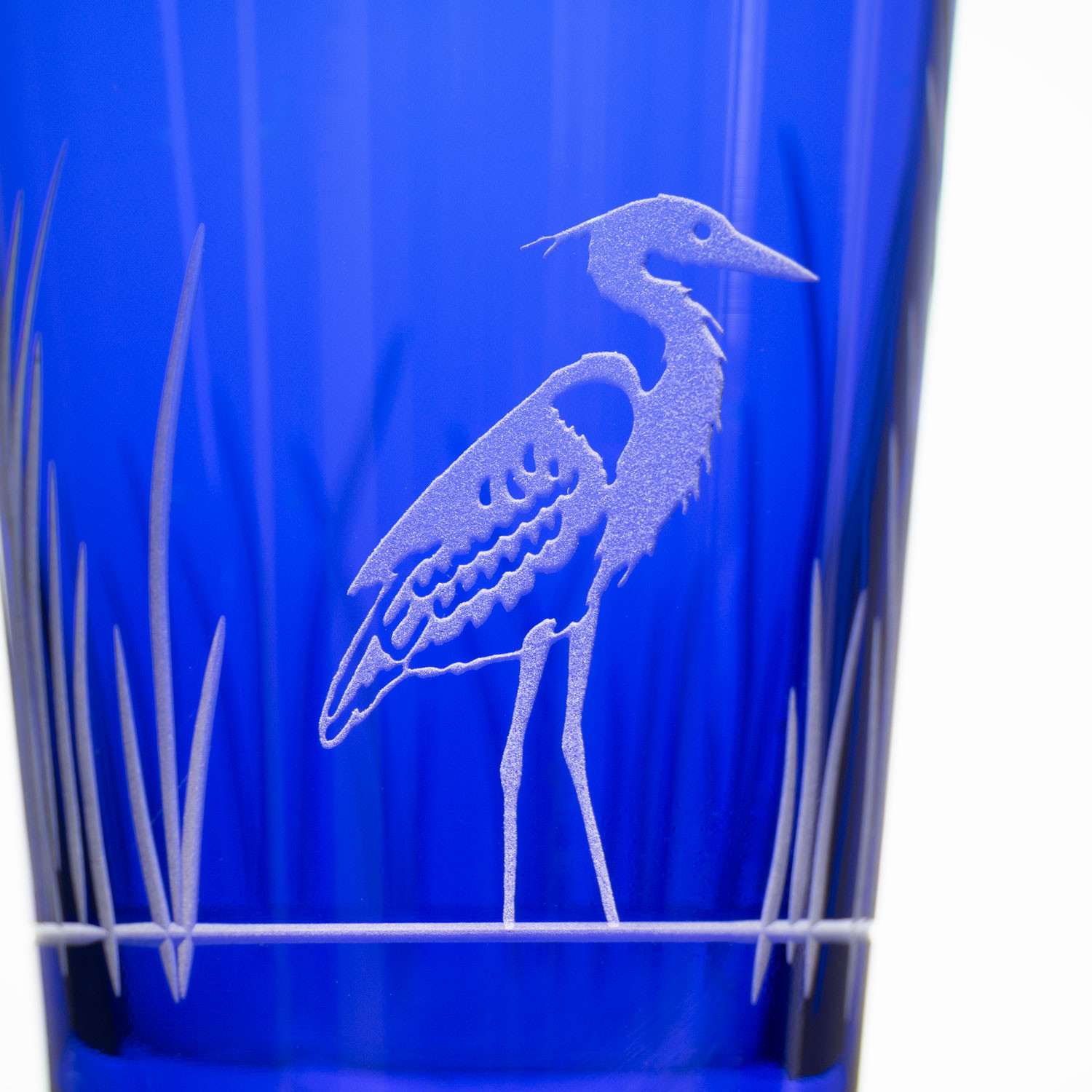 Blue Heron Etched Pint Glasses - Set of 4 | Caron's Beach House