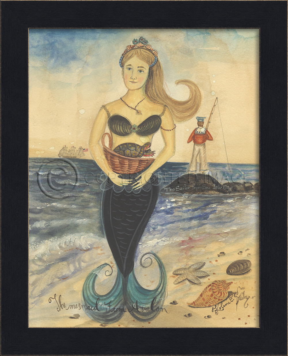 The Mermaid Looking In Mirror Art