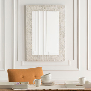 Large Capiz Shell Framed Mirror | Caron's Beach House