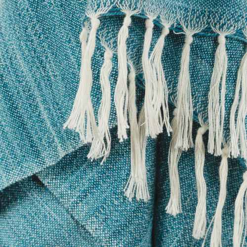 Turquoise Waves Casual Knit Throw | Caron's Beach House