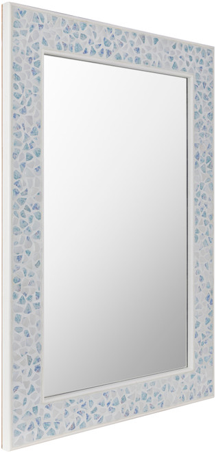 Large Blue Capiz Shell Framed Mirror | Caron's Beach House