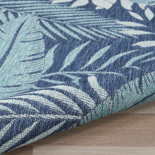 Breezy Blue Palms Design Indoor-Outdoor Rug | Caron's Beach House
