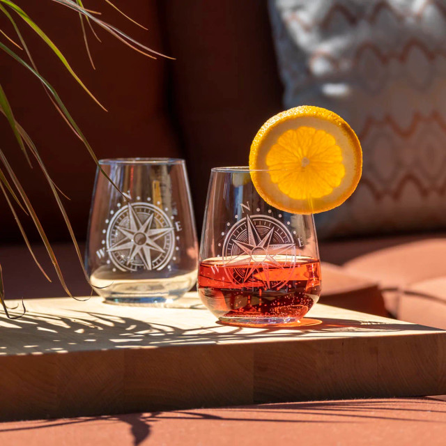 Compass Star Etched 3-Piece Gift Set | Caron's Beach House