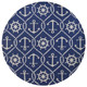Navy Blue Rope and Anchor Marina Area Rug | Caron's Beach House