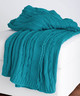 Turquoise Cable Knit Cotton Throw | Caron's Beach House