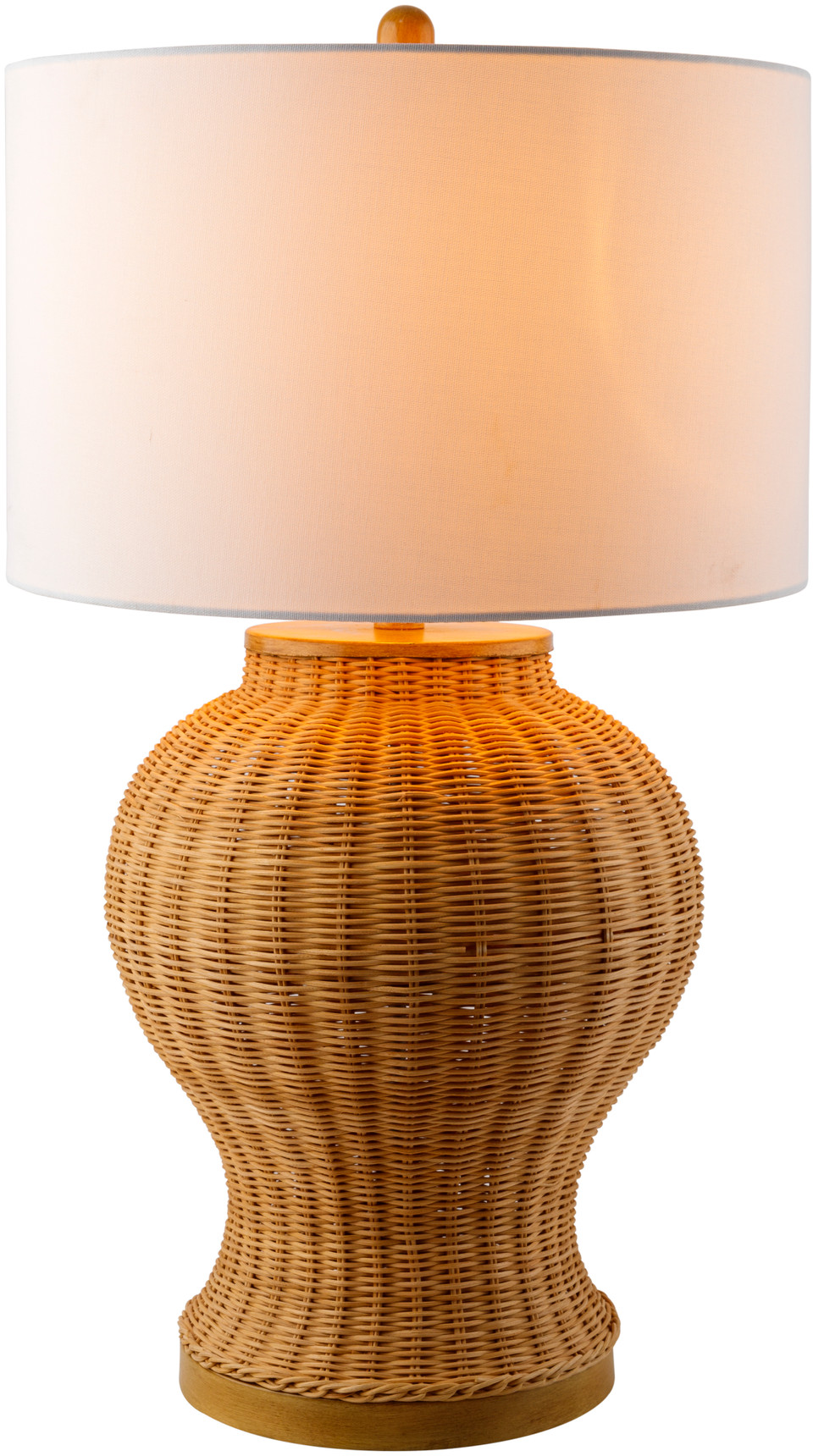 28 inch Tall Playa Ruinas Woven Rattan Table Lamp | Caron's Beach House
