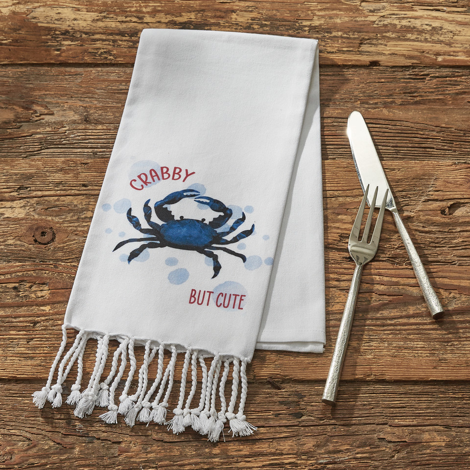 Blue Crabby Dish Towels - Set of Two | Caron's Beach House