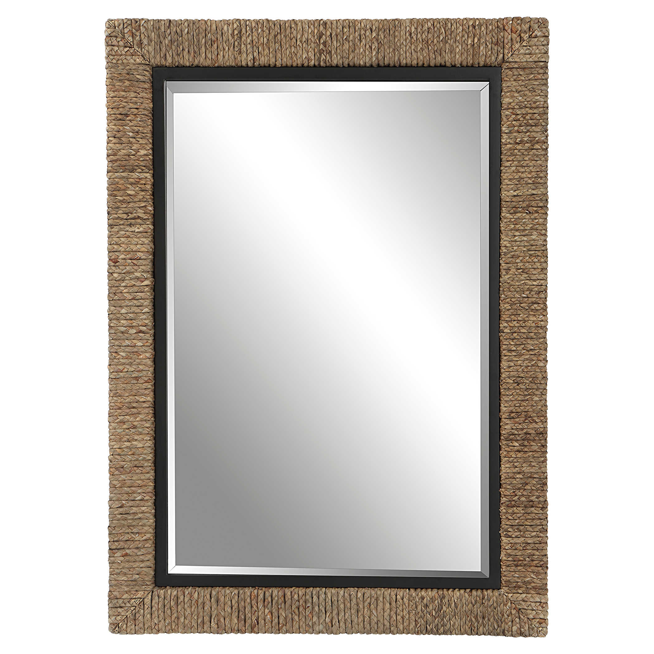 Island Braided Seagrass Rectangle Mirror - Instant Coastal Vibes