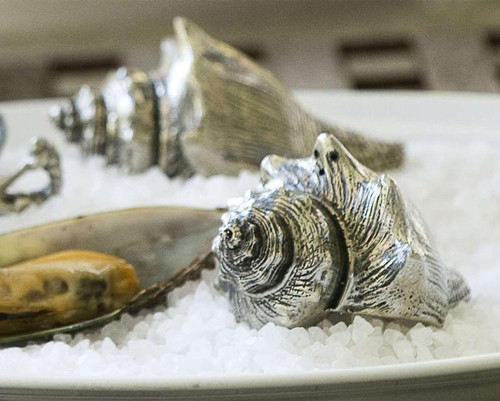 Pewter Conch Shells Salt and Pepper Set