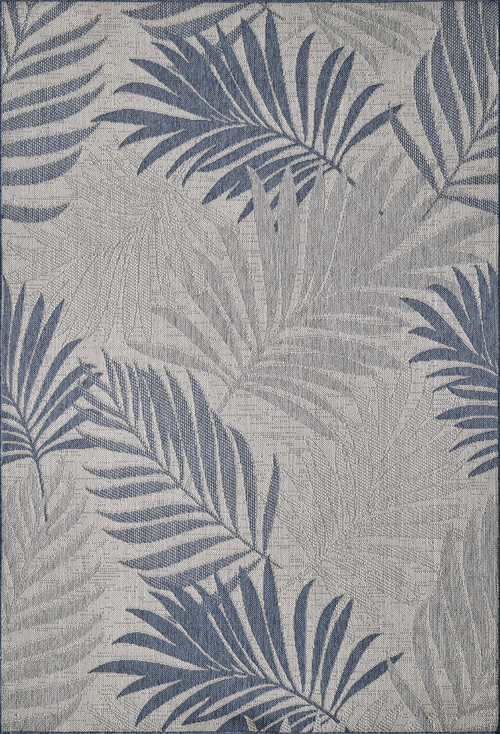 Cozumel Blue Tropical Palms Area Rug | Caron's Beach House