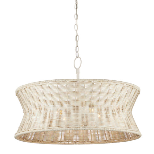 Phoebe Round Woven Rattan Chandelier Lighting | Caron's Beach House