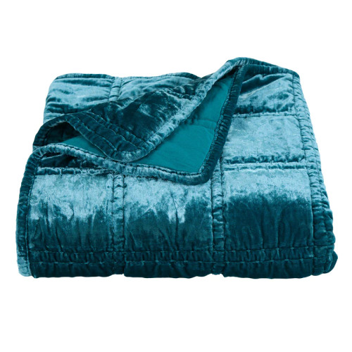 Teal Blue Stella Sumptuous Velvet Throw Blanket