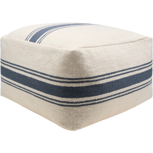 Boat Stripe Nautical Woven Pouf – Coastal Chic Ottoman & Footrest