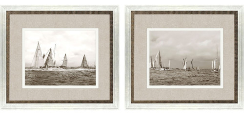 Sepia Sailing Regatta I Framed Art Set | Caron's Beach House