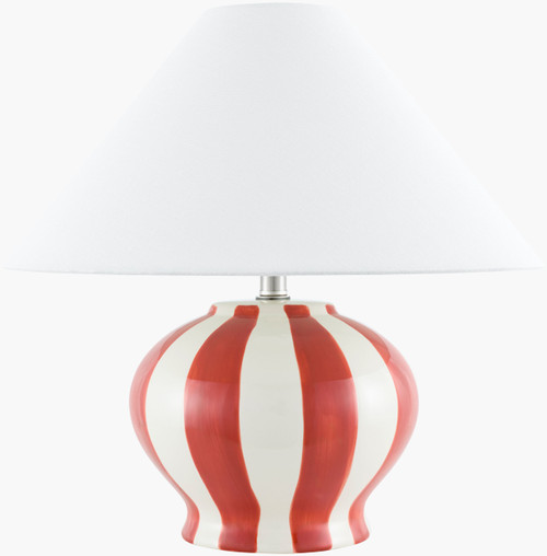 Lido Key Red Cabana Stripes Accent Table Lamp | Caron's Beach House