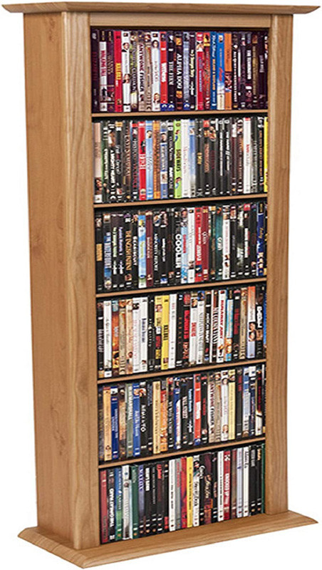 Slim 234 DVD 464 CD Rack Media Storage Wall Unit - Oak