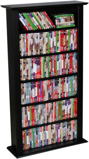 Slim 234 DVD 464 CD Rack Media Storage Shelf - Black