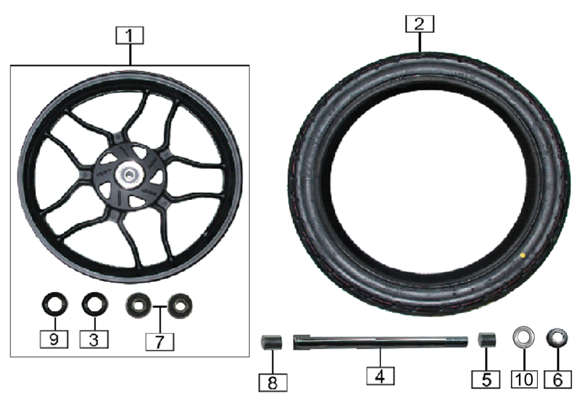 #10 - 16 fits RX1E Front Wheel - CSC Motorcycles