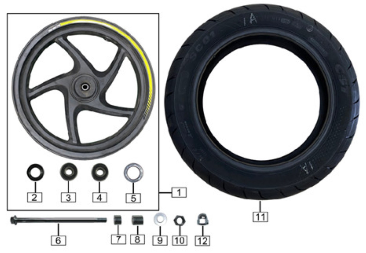 #8 - Right Bush, Front Wheel fits ES5 Front Wheel - CSC Motorcycles