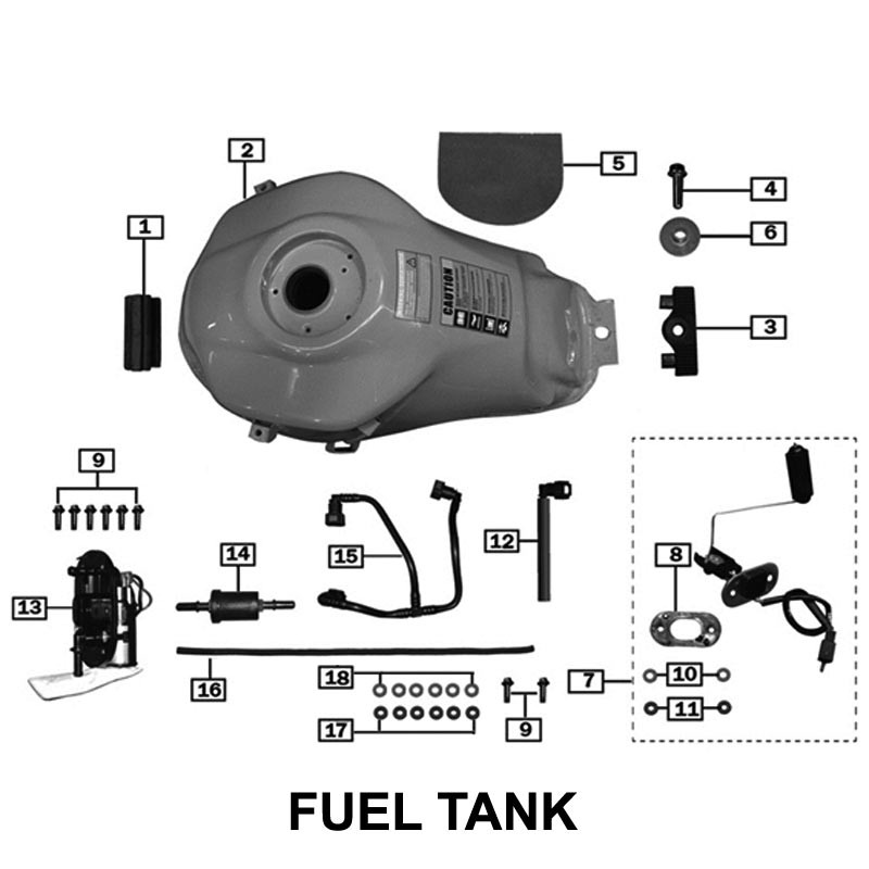 Front buffer bush,fuel tank, RX3 - CSC Motorcycles