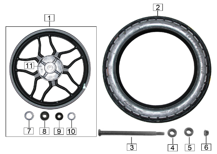 Stock Replacement Parts - RX1E Parts - Rear Wheel - CSC Motorcycles
