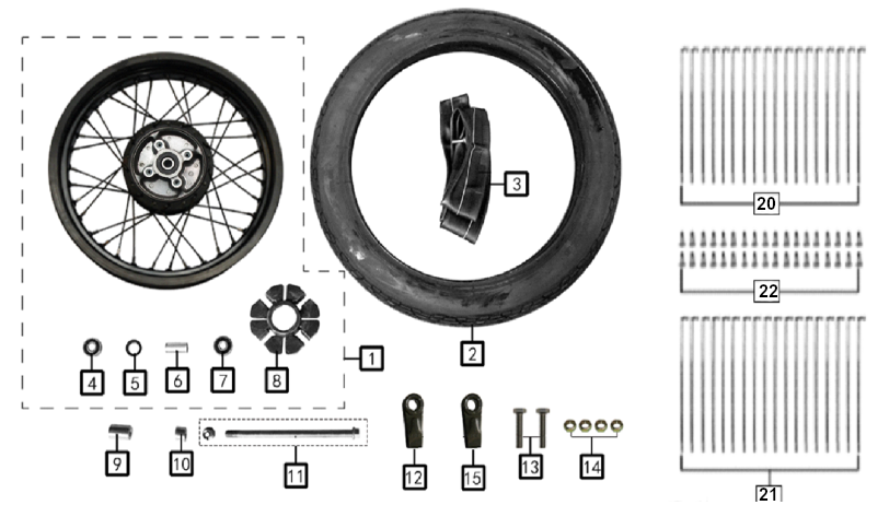 Spoke nuts of rear wheel - CSC Motorcycles