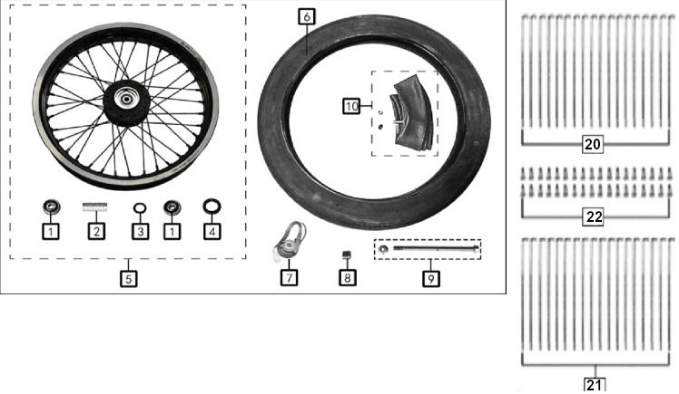 Spoke Nuts for SG250 front wheel - CSC Motorcycles