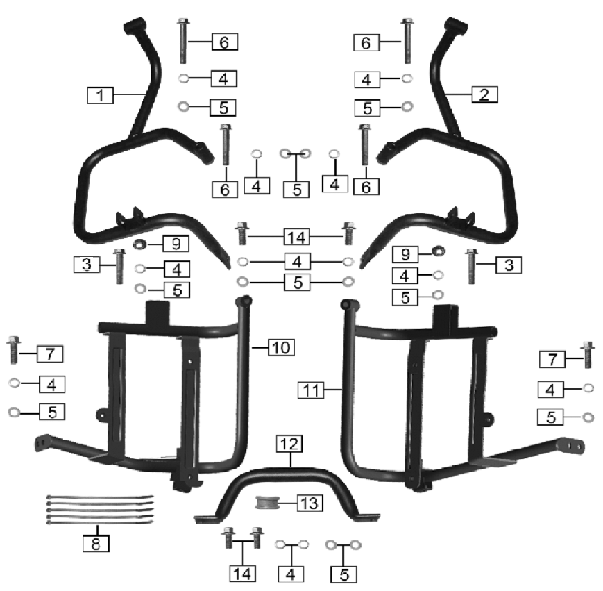 #11 - Right side box bracket fits RX1E Side Box Brackets - CSC Motorcycles
