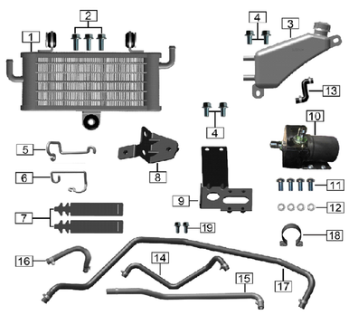 #16 - Water pipe assembly III fits RX1E Radiator - CSC Motorcycles
