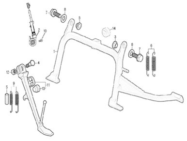 #1 - Stand Assembly, Main for E-RT3 Center Stand and Kickstand - CSC ...