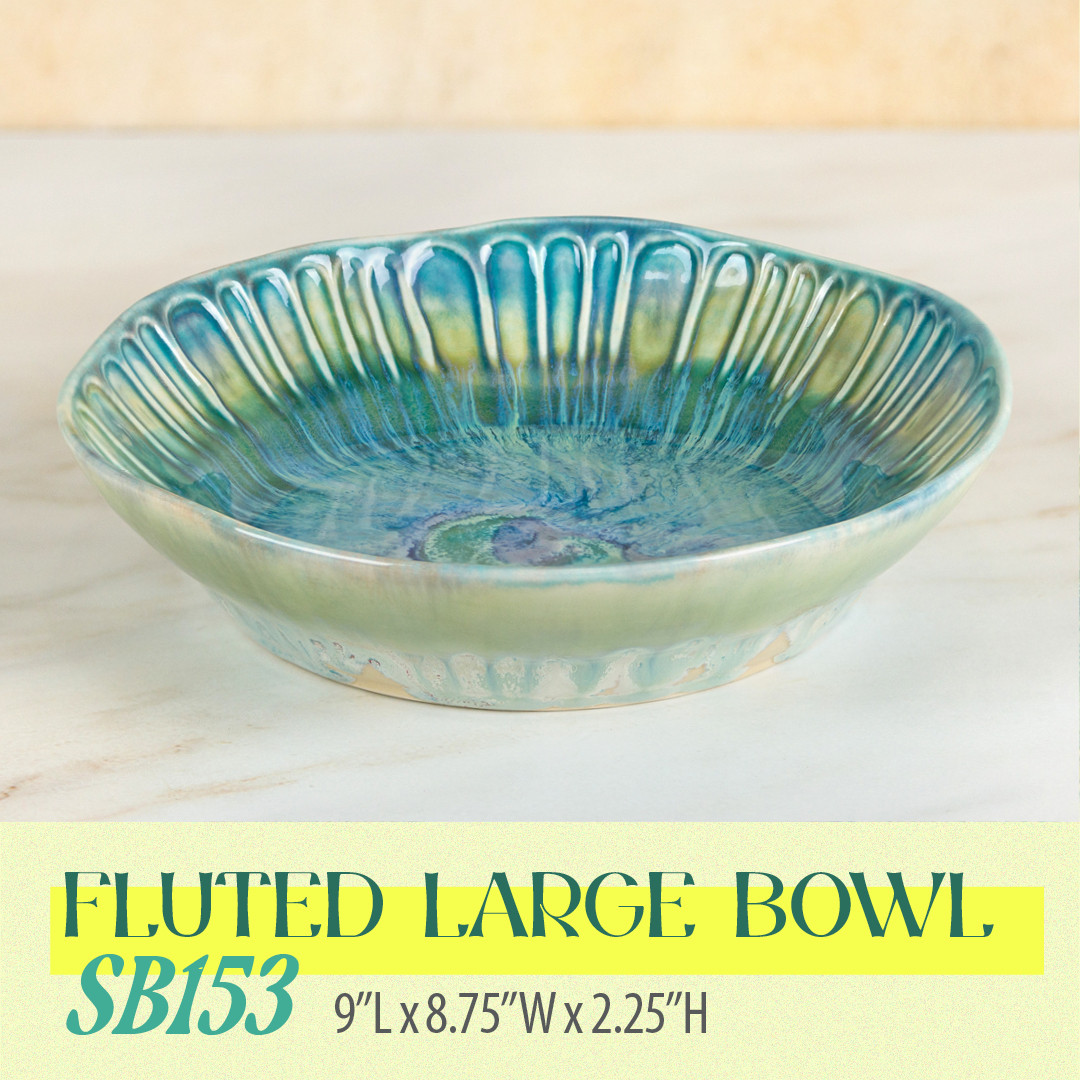 STONEWARE Fluted Large Bowl/6 | Ceramic Arts Canada