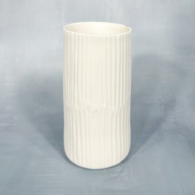 STONEWARE Rustic Carved Vase/6 SPO Bisque| Ceramic Arts Canada