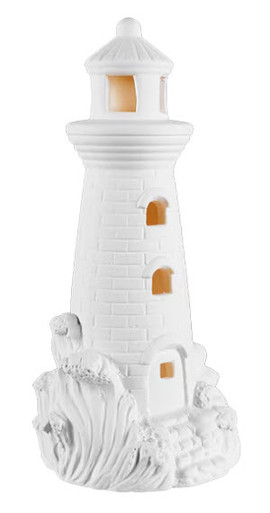 Lighted Lighthouse with Wave | Ceramic Arts Canada