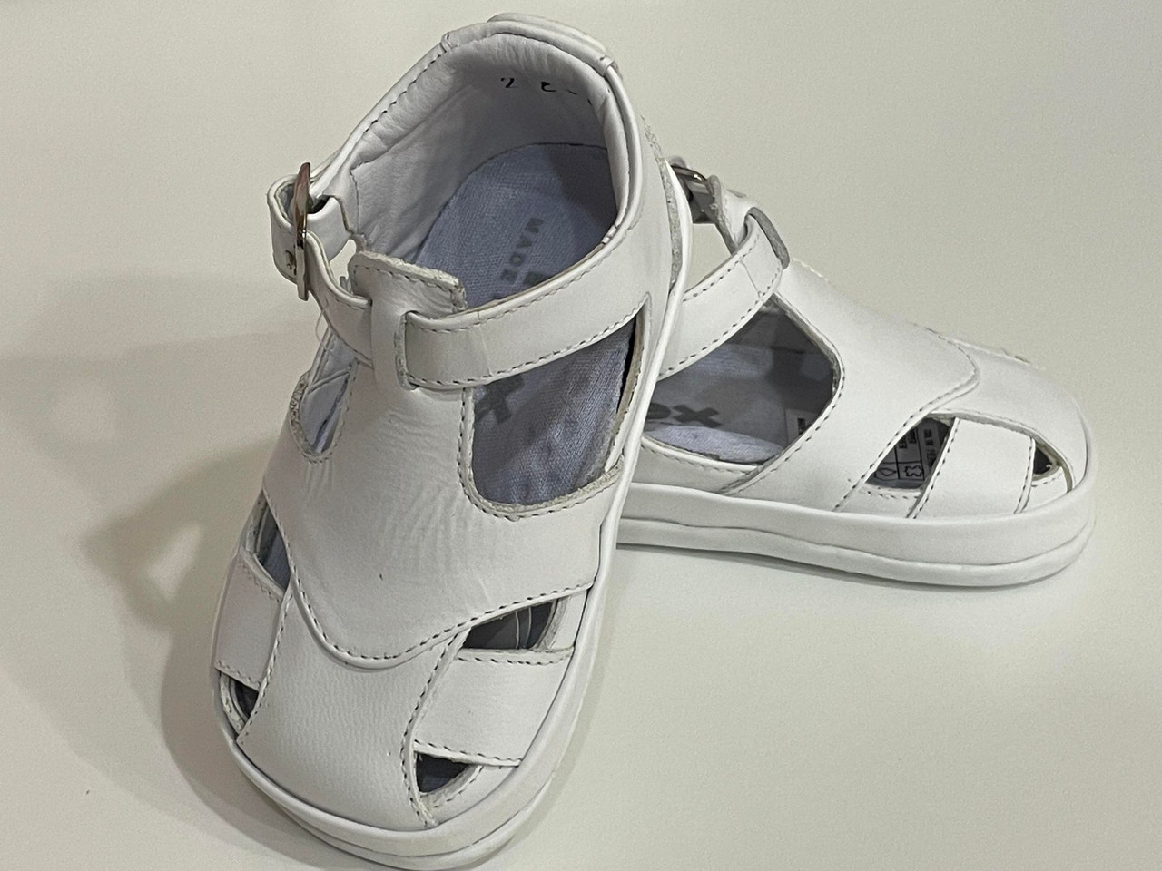 PEX Boys Christobal White Gladiator-Style Sandal with Buckle Fastening ...