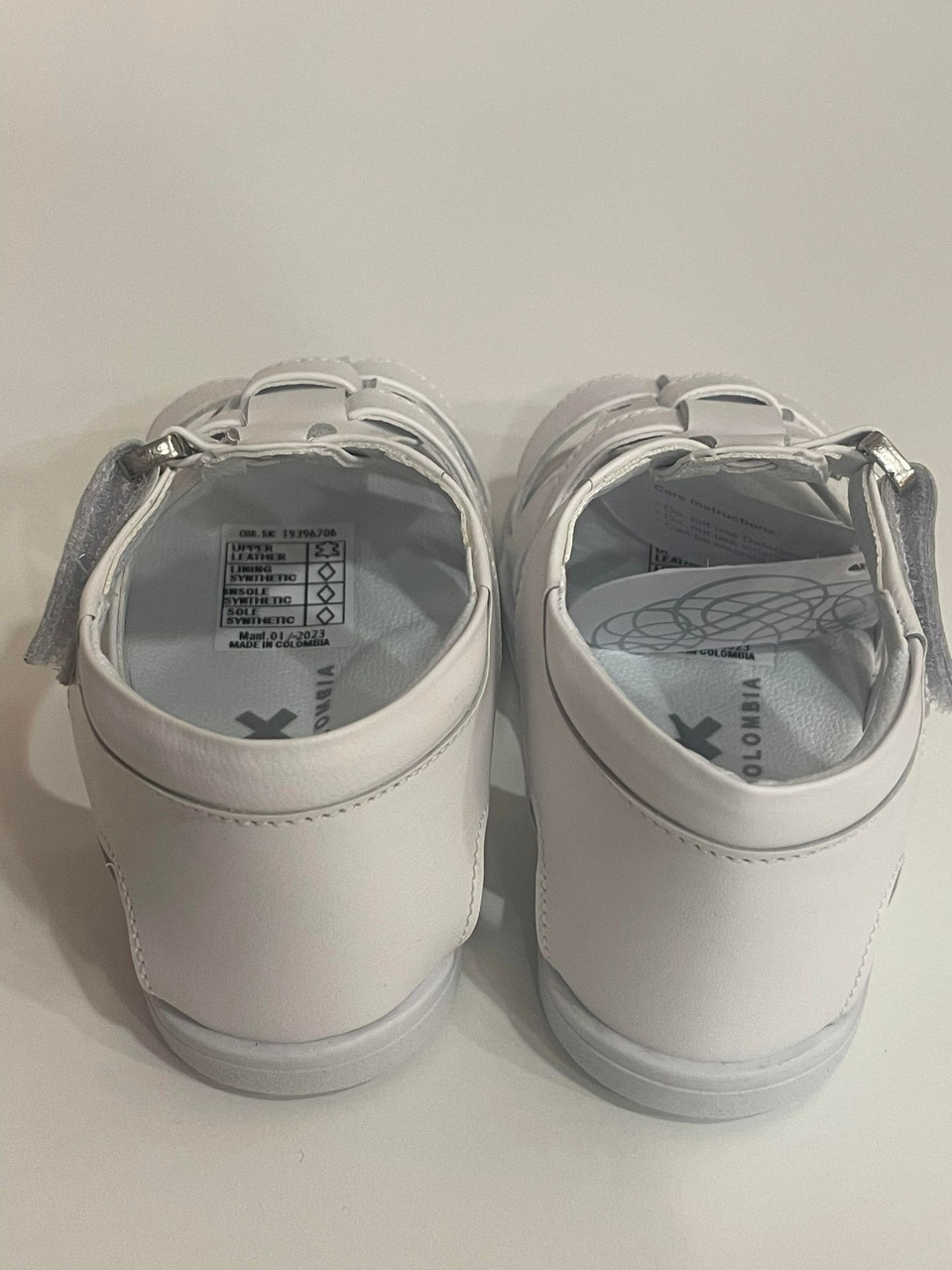 PEX Boys Harris White Gladiator-Style Sandal with Velcro Fastening ...