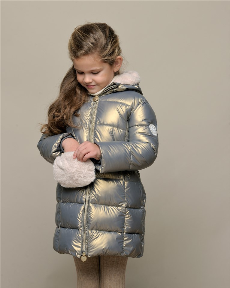 Le Chic Grey BIRDO furry bag & belt coat C307-5202 - Kiddie Boutique By ...