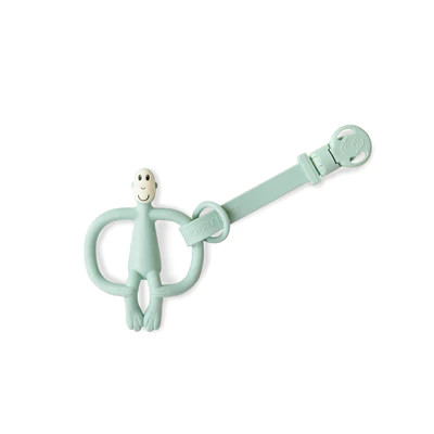 Matchstick Monkey Double Soother Clip - Mint Green and Dusky Pink ...