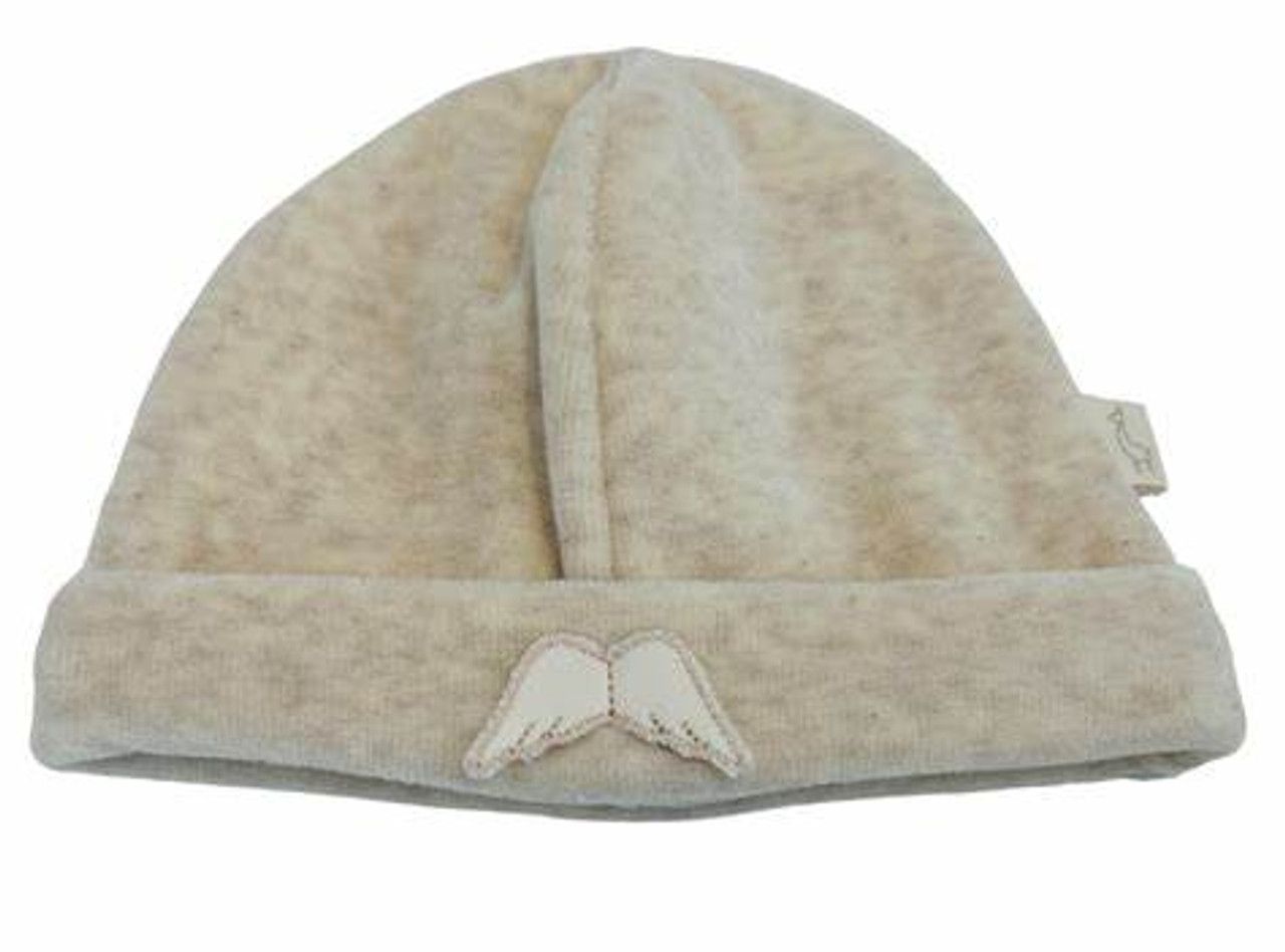 BABY GI AG252 BEIGE VELOUR HAT WITH WINGS - Kiddie Boutique By Claire