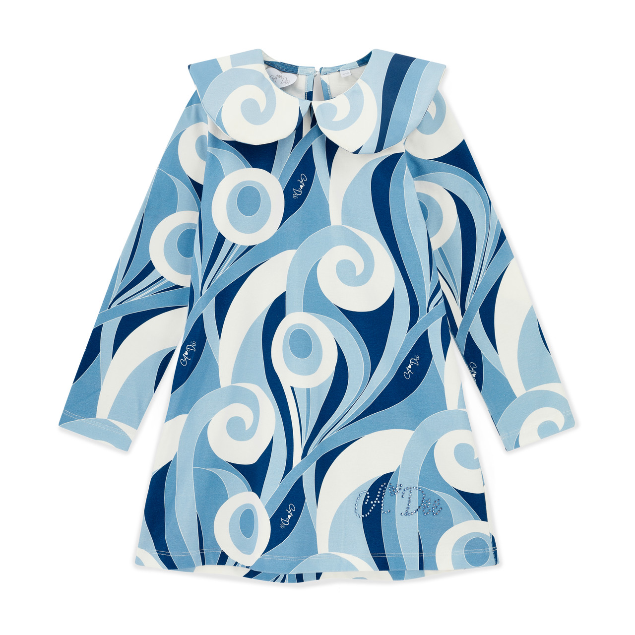 ADEE Girls Blue Swirl Printed Jersey Dress - NORA (W253721) - Kiddie ...