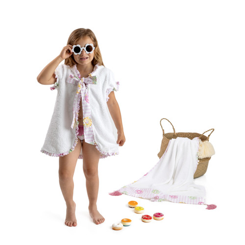 Meia Pata Beach Cover Up / Poncho Donuts - Kiddie Boutique By Claire