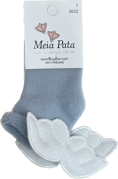 Meia Pata Blue Booties with White Wings 1205M - Kiddie Boutique By Claire